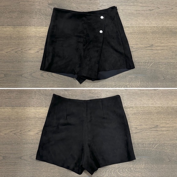 Zara | Shorts | Zara Faux Suede Wrap Mini Skort Size Xs | Poshmark